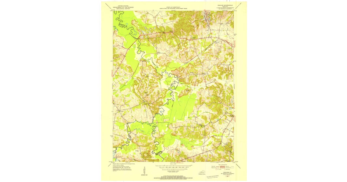 1953 Map of Graham, Muhlenberg County, KY — High-Res | Pastmaps