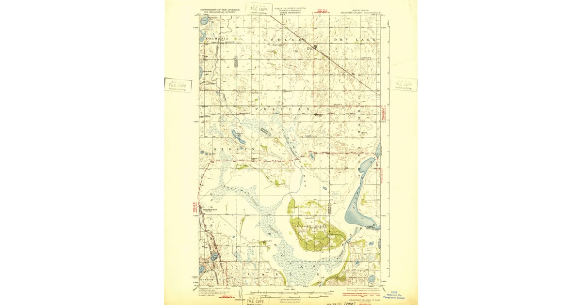 1932 Map of Grahams Island, Benson County, ND — High-Res | Pastmaps