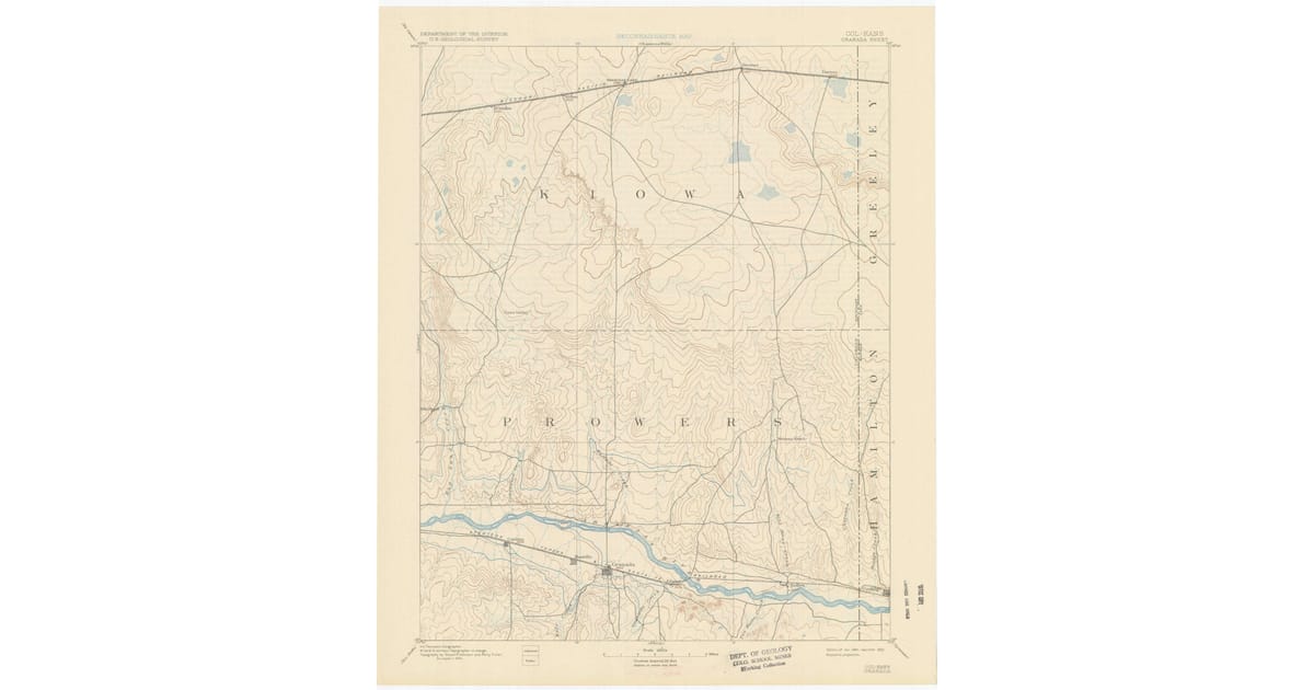 1894 Map of Granada, CO — High-Res, 1932 Print | Pastmaps