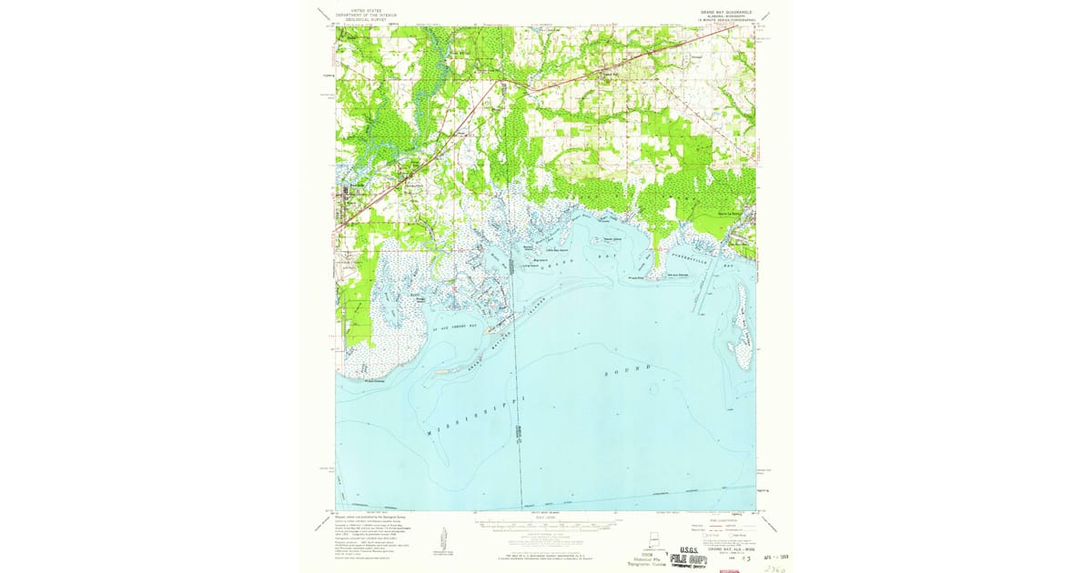 1958 Map of Grand Bay, AL — High-Res | Pastmaps