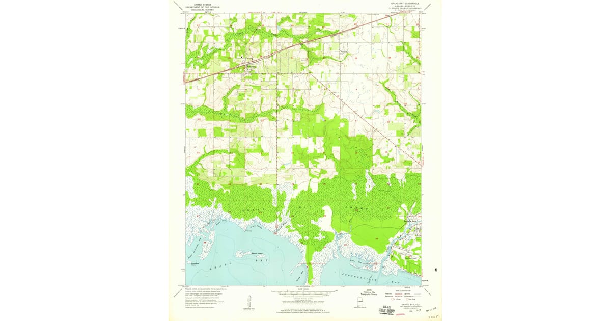 1958 Map of Grand Bay, AL — High-Res | Pastmaps
