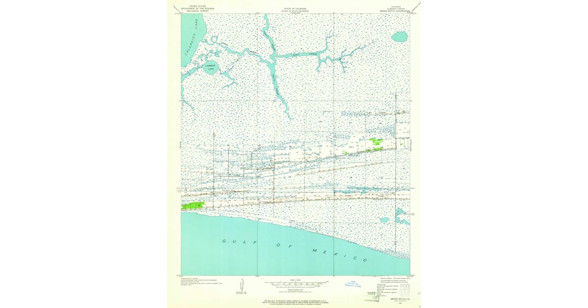 1934 Map of Grand Bayou, Cameron Parish, LA — High-Res | Pastmaps