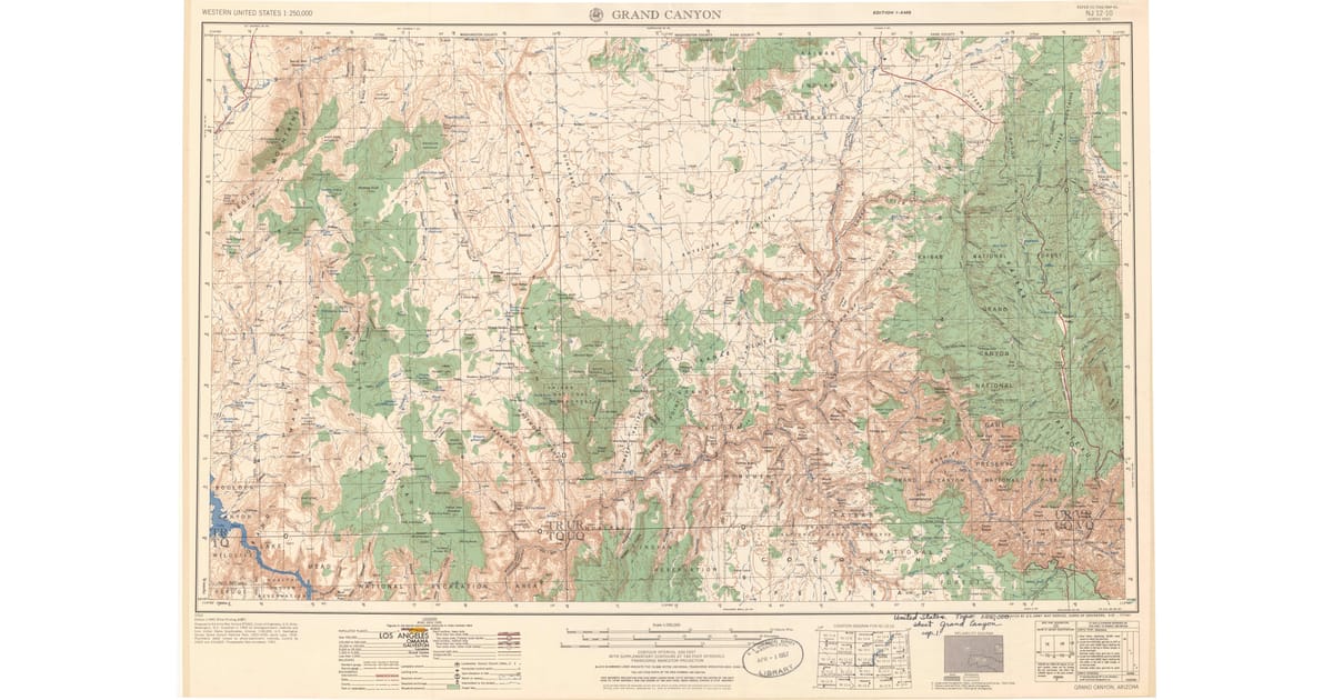 1957 Map of Grand Canyon, Coconino County, AZ — High-Res | Pastmaps