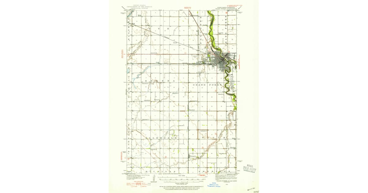 1934 Map of Grand Forks, ND — High-Res | Pastmaps
