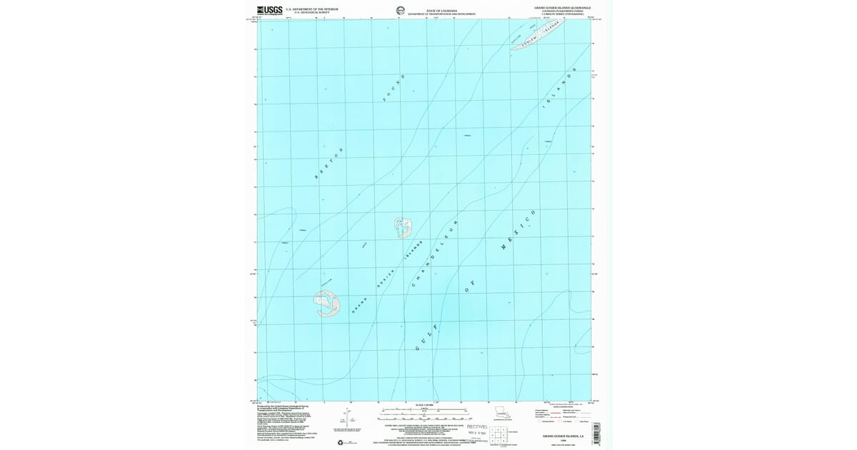 1998 Map of Grand Gosier Islands, Plaquemines Parish, LA — High-Res ...