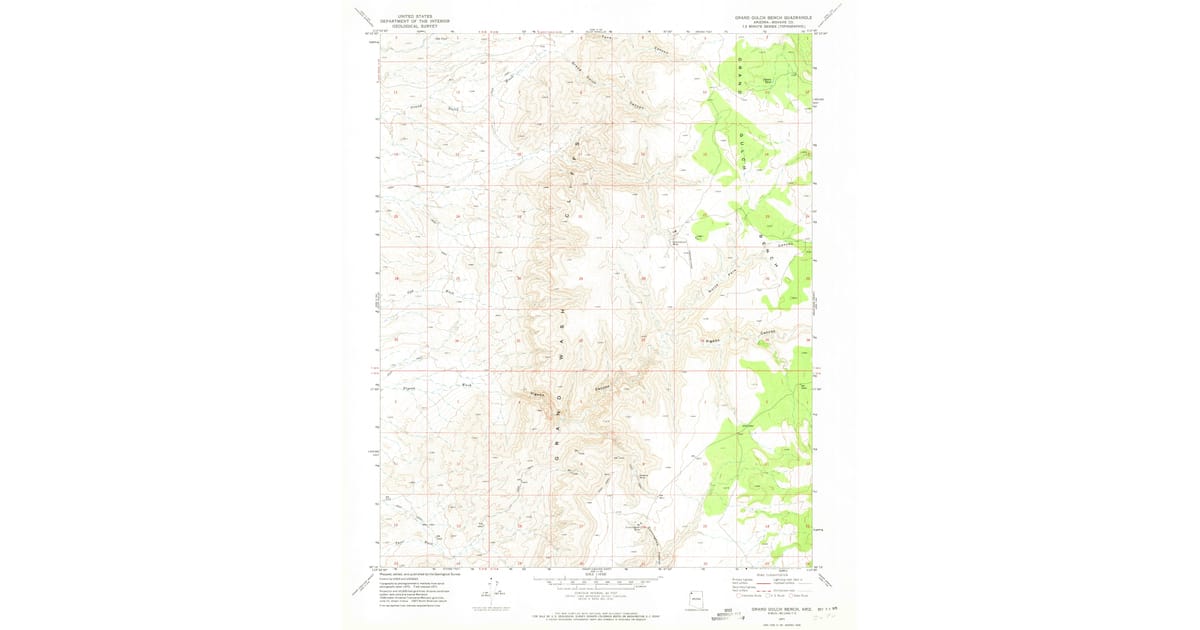 1971 Map of Grand Gulch Bench, Mohave County, AZ — High-Res | Pastmaps
