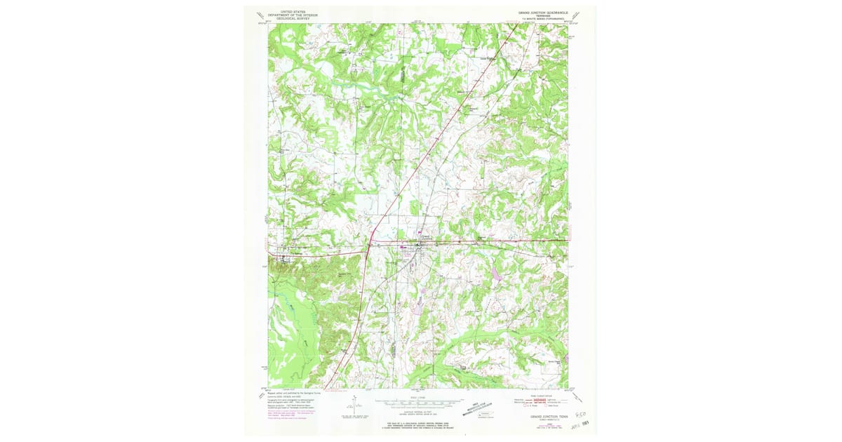 1950 Map of Grand Junction, TN — High-Res | Pastmaps