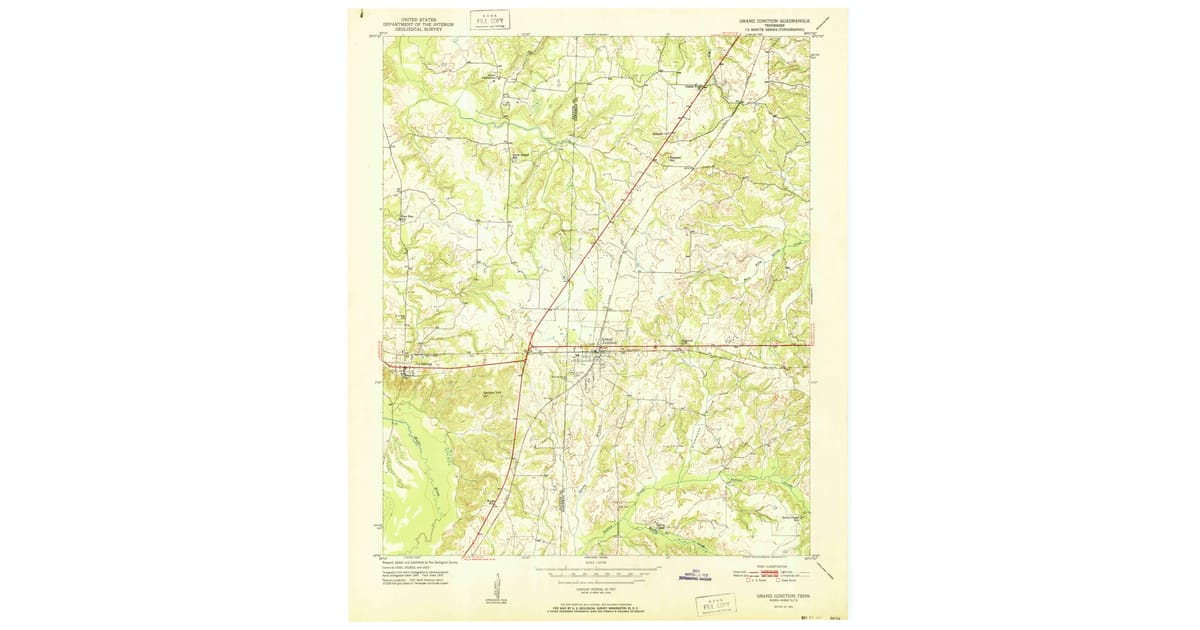 1951 Map of Grand Junction, TN — High-Res | Pastmaps
