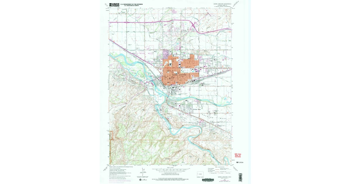 1962 Map of Grand Junction, CO — High-Res, 1975 Print #2 | Pastmaps