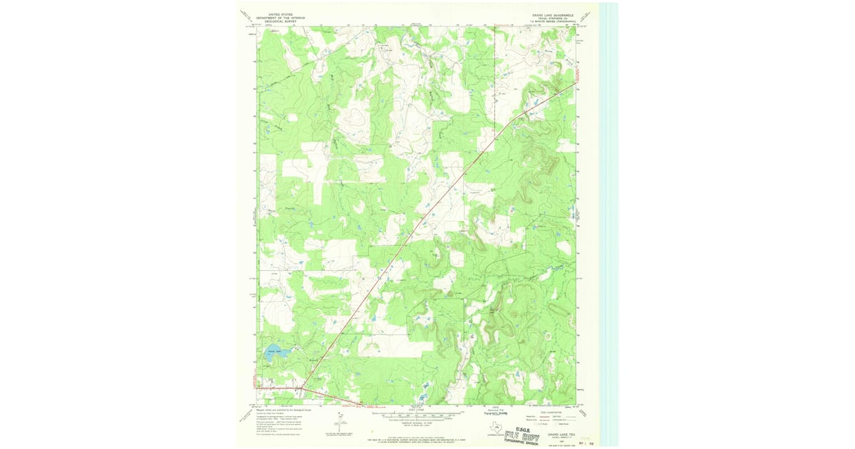1967 Map of Grand Lake, Stephens County, TX — High-Res | Pastmaps
