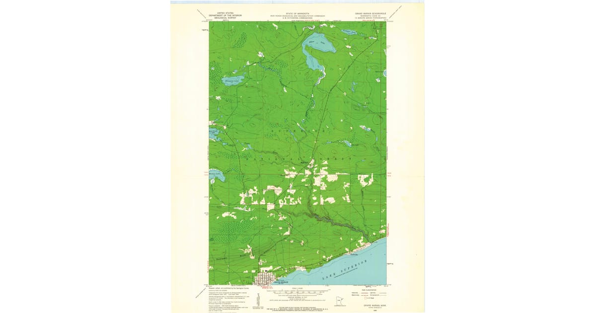 1960 Map of Grand Marais, MN — High-Res | Pastmaps