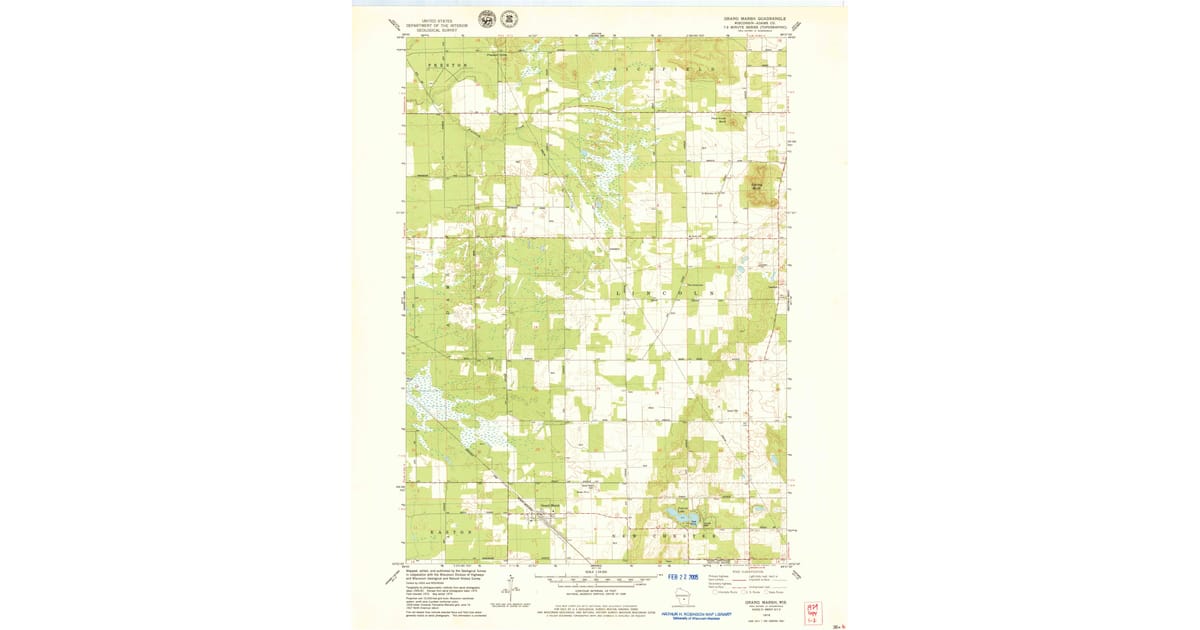 1979 Map of Grand Marsh, WI — High-Res | Pastmaps