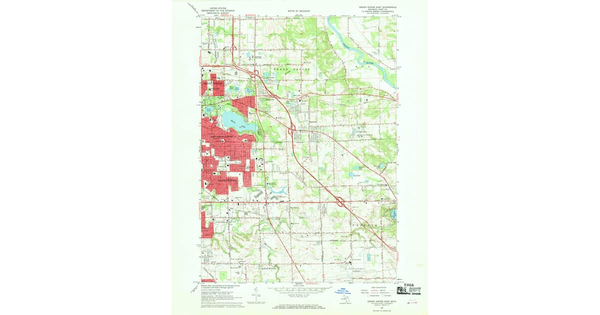 1967 Map of Grand Rapids East, Kent County, MI — High-Res | Pastmaps