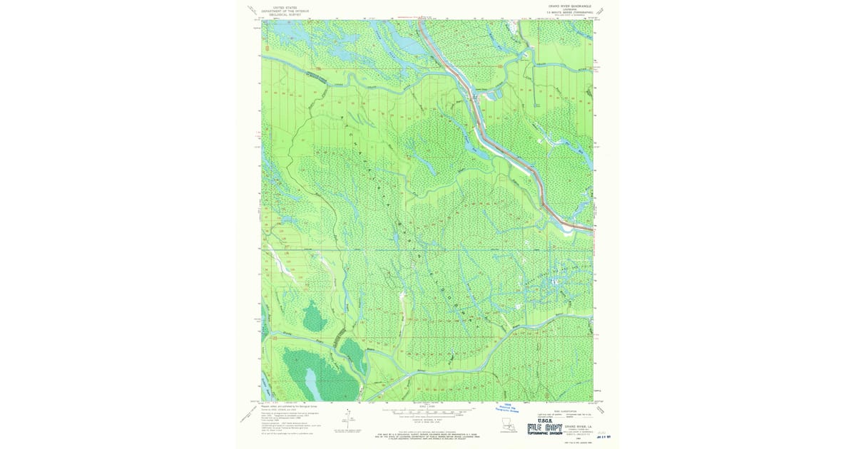 1969 Map of Grand River, Iberville Parish, LA — High-Res | Pastmaps