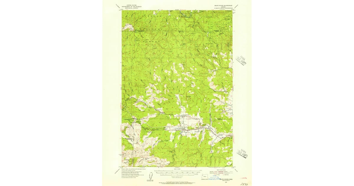 1955 Map of Grand Ronde, OR — High-Res | Pastmaps