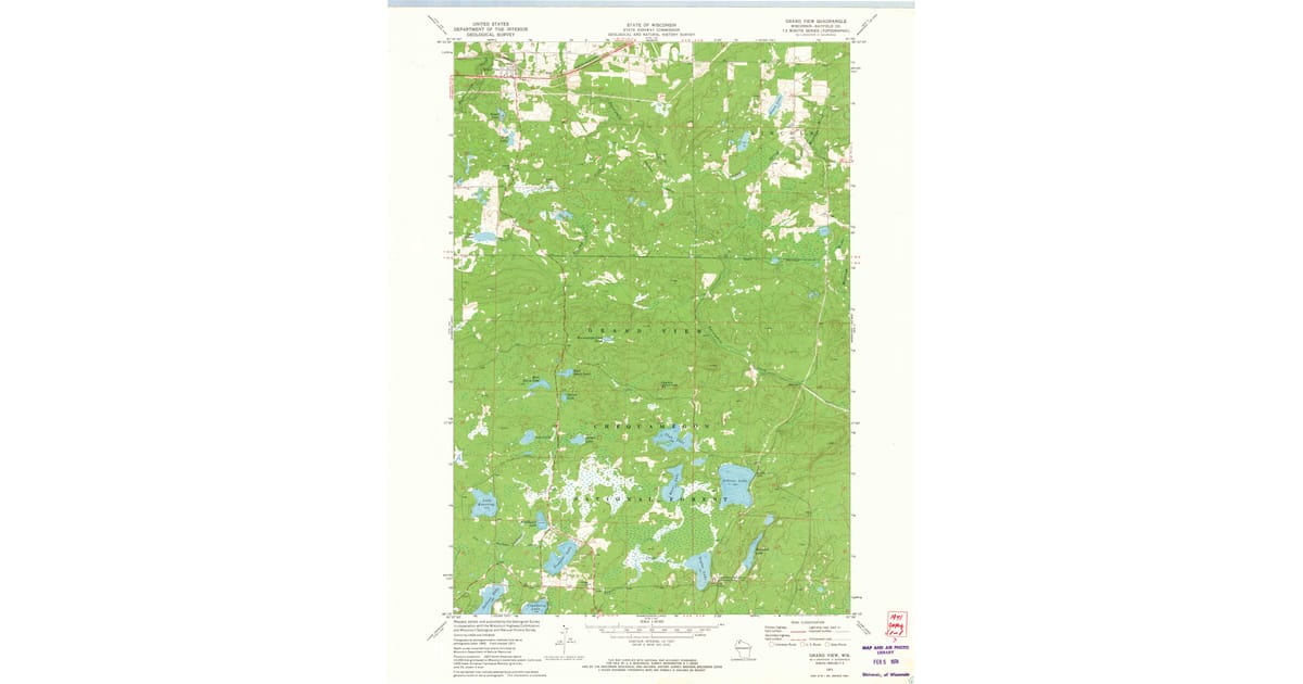 1971 Map of Grand View, WI — High-Res | Pastmaps