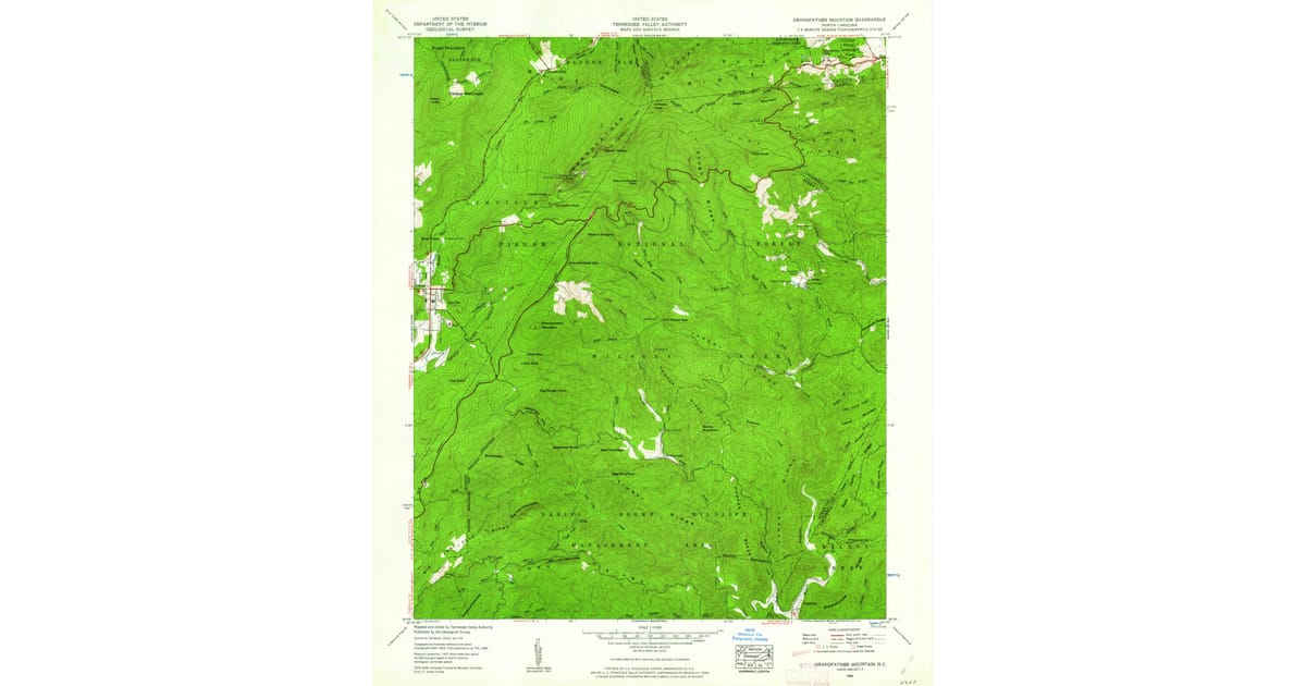 1960 Map of Grandfather Mountain, Avery County, NC — High-Res | Pastmaps