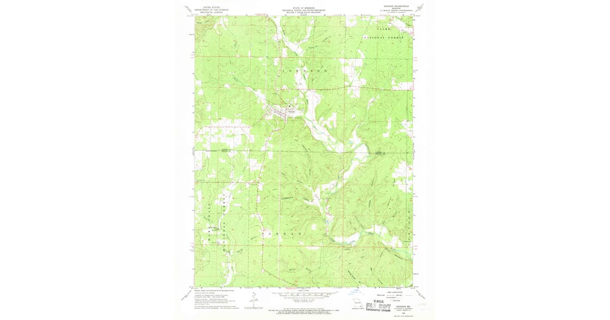 1968 Map of Grandin, MO — High-Res | Pastmaps