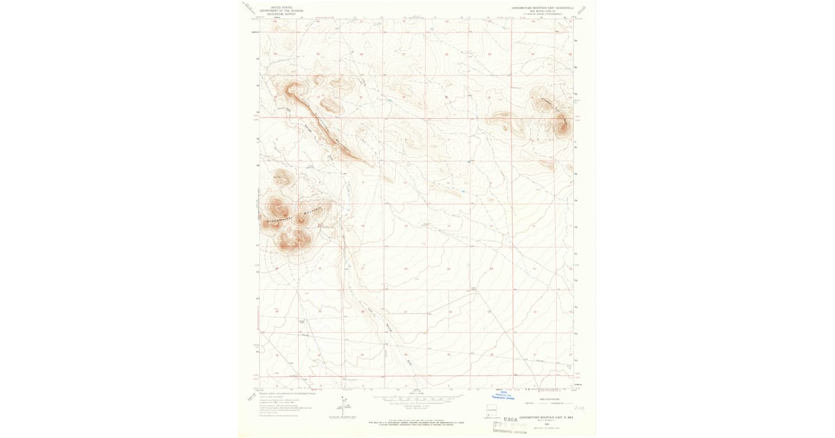 1964 Map of Grandmother Mountain East, Luna County, NM — High-Res ...