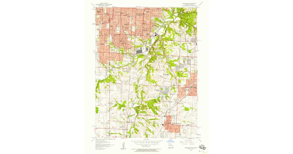 1957 Map of Grandview, MO — High-Res | Pastmaps