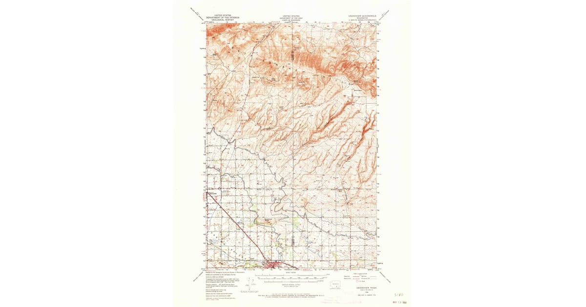 1950 Map of Grandview, WA — High-Res | Pastmaps