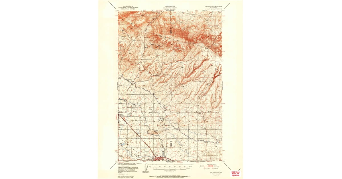 1951 Map of Grandview, WA — High-Res, 1951 Print #2 | Pastmaps