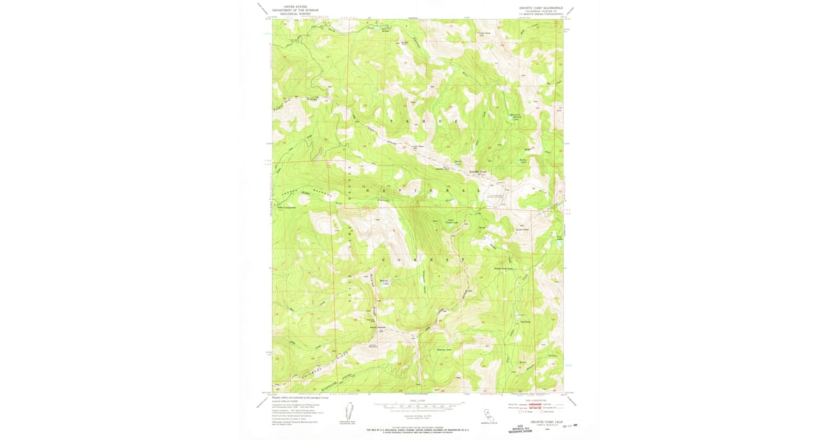 1953 Map of Granite Chief, Placer County, CA — High-Res | Pastmaps
