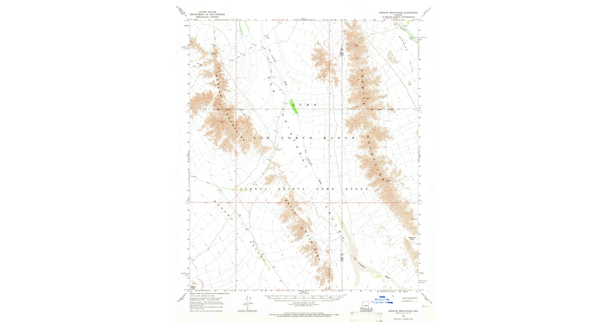 1965 Map of Granite Mountains, Yuma County, AZ — High-Res | Pastmaps