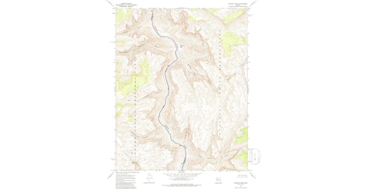 1967 Map of Granite Park, Coconino County, AZ — High-Res, 1986 Print ...