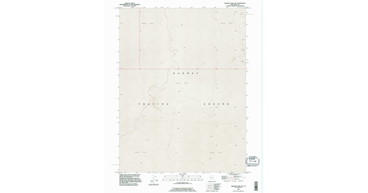 1993 Map of Granite Peak SW, Tooele County, UT — High-Res | Pastmaps