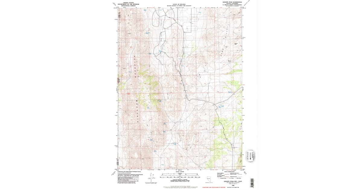 1980 Map of Granite Peak, Washoe County, NV — High-Res | Pastmaps