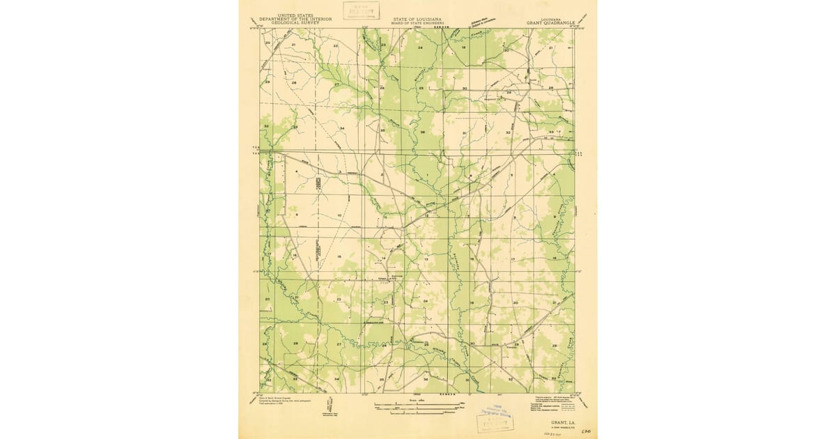 1947 Map of Grant, Allen Parish, LA — High-Res | Pastmaps