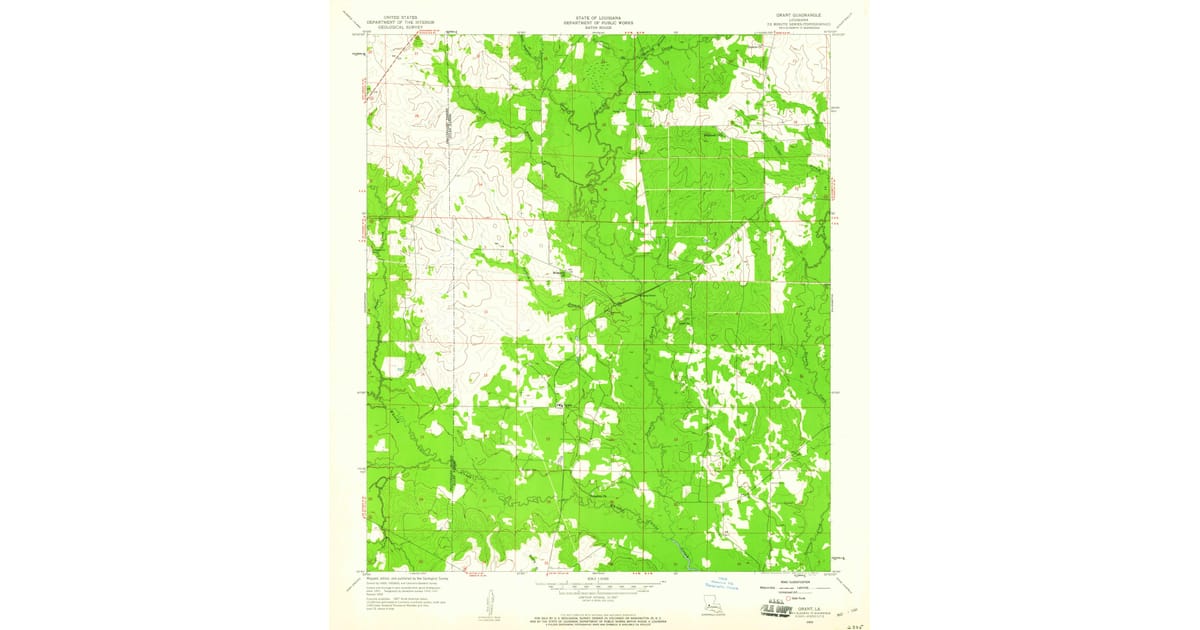 1959 Map of Grant, Allen Parish, LA — High-Res | Pastmaps