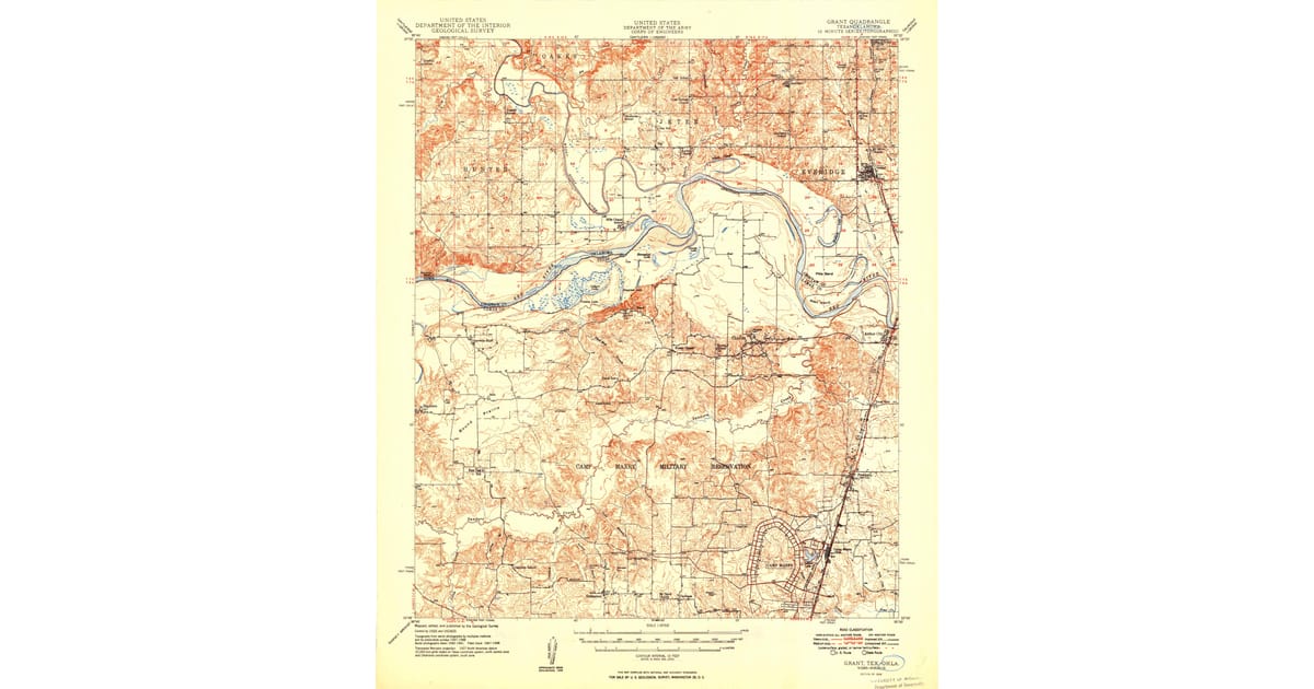 1949 Map of Grant, OK — High-Res | Pastmaps