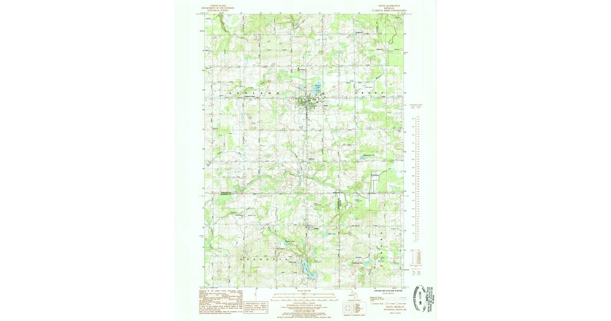 1985 Map of Grant, MI — High-Res | Pastmaps