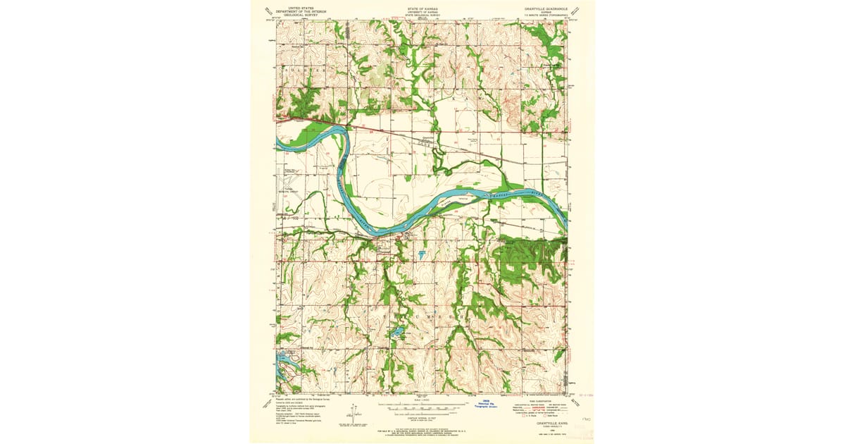 1950 Map of Grantville, KS — High-Res | Pastmaps
