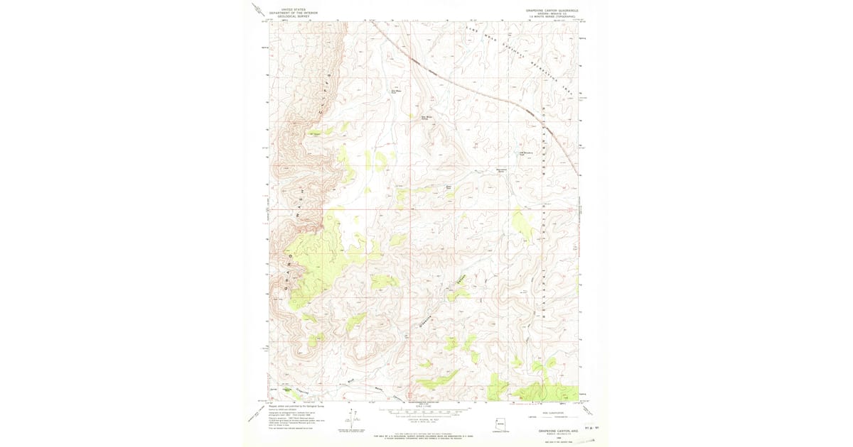 1968 Map of Grapevine Canyon, Mohave County, AZ — High-Res | Pastmaps