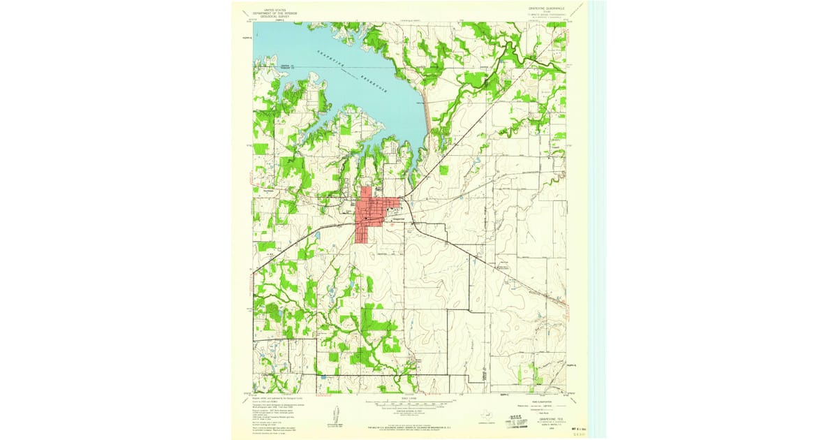 1959 Map of Grapevine, TX — High-Res | Pastmaps