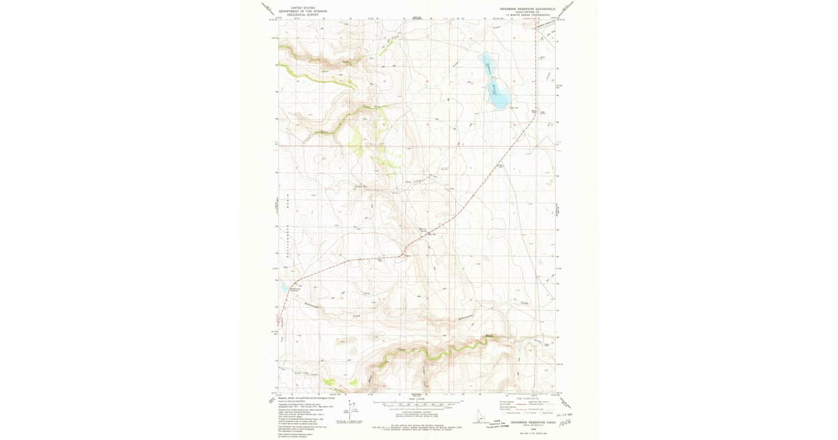 1979 Map of Grasmere Reservoir, Owyhee County, ID — High-Res | Pastmaps