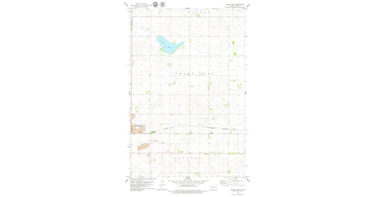 1979 Map of Grass Lake, Burleigh County, ND — High-Res | Pastmaps