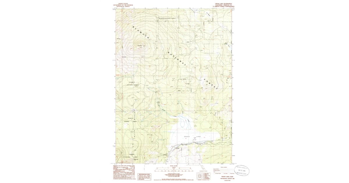 1986 Map of Grass Lake, Siskiyou County, CA — High-Res | Pastmaps