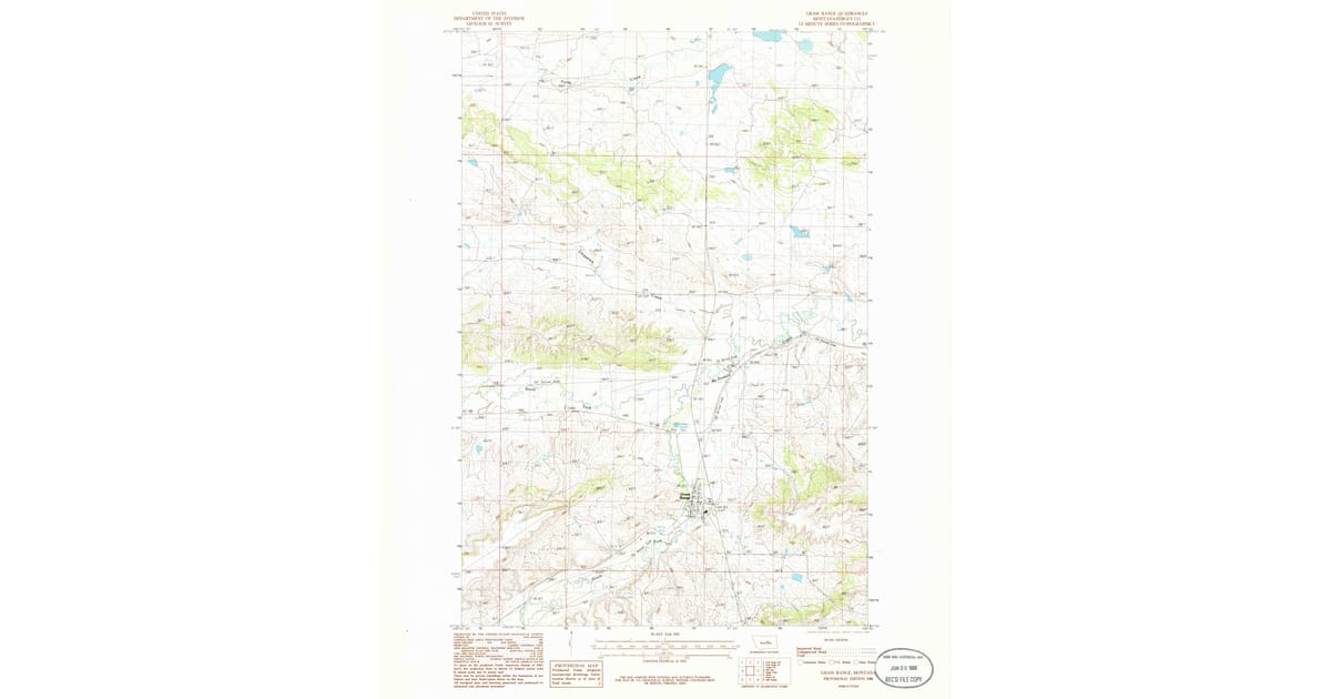 1986 Map of Grass Range, MT — High-Res | Pastmaps
