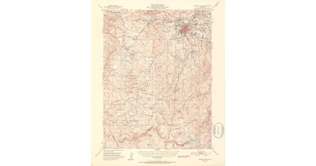 1949 Map of Grass Valley, CA — High-Res | Pastmaps