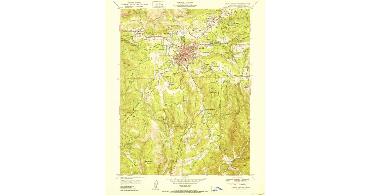 1950 Map of Grass Valley, CA — High-Res | Pastmaps