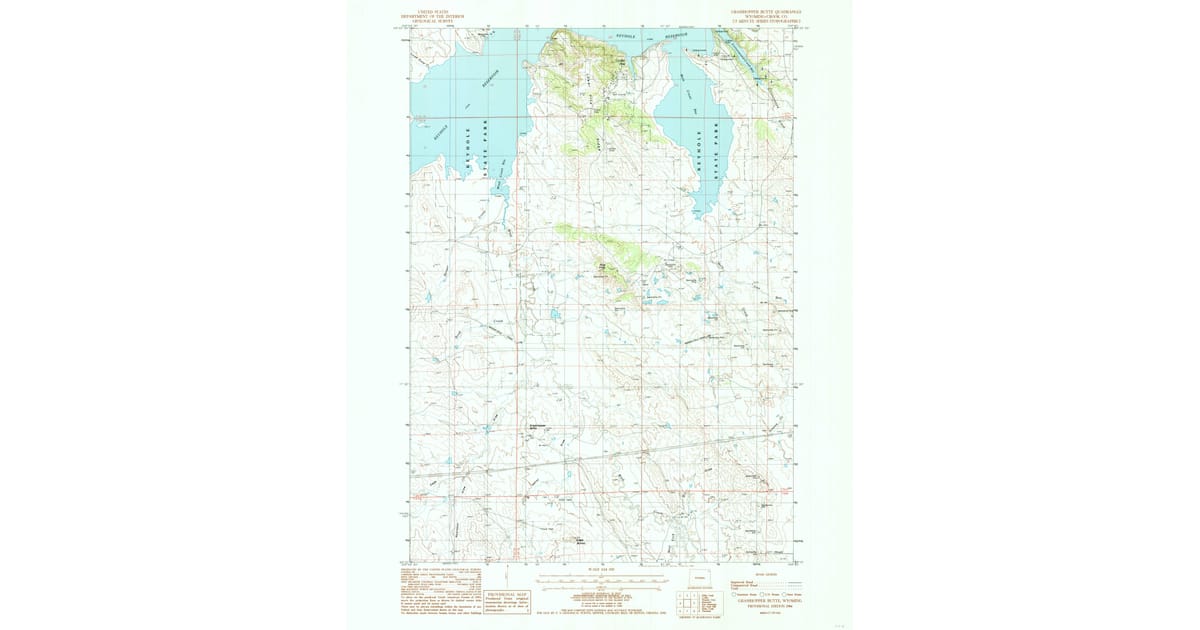 1984 Map of Grasshopper Butte, Crook County, WY — High-Res | Pastmaps