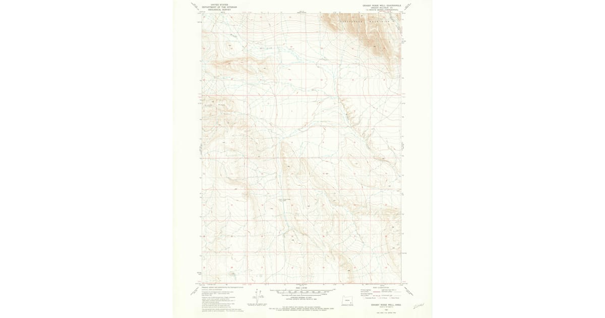 1981 Map of Grassy Ridge Well, Malheur County, OR — High-Res | Pastmaps