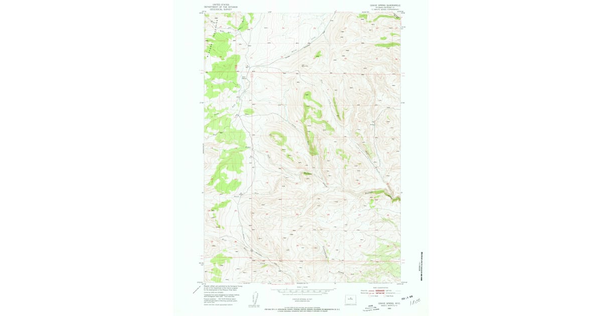 1952 Map of Grave Spring, Natrona County, WY — High-Res | Pastmaps