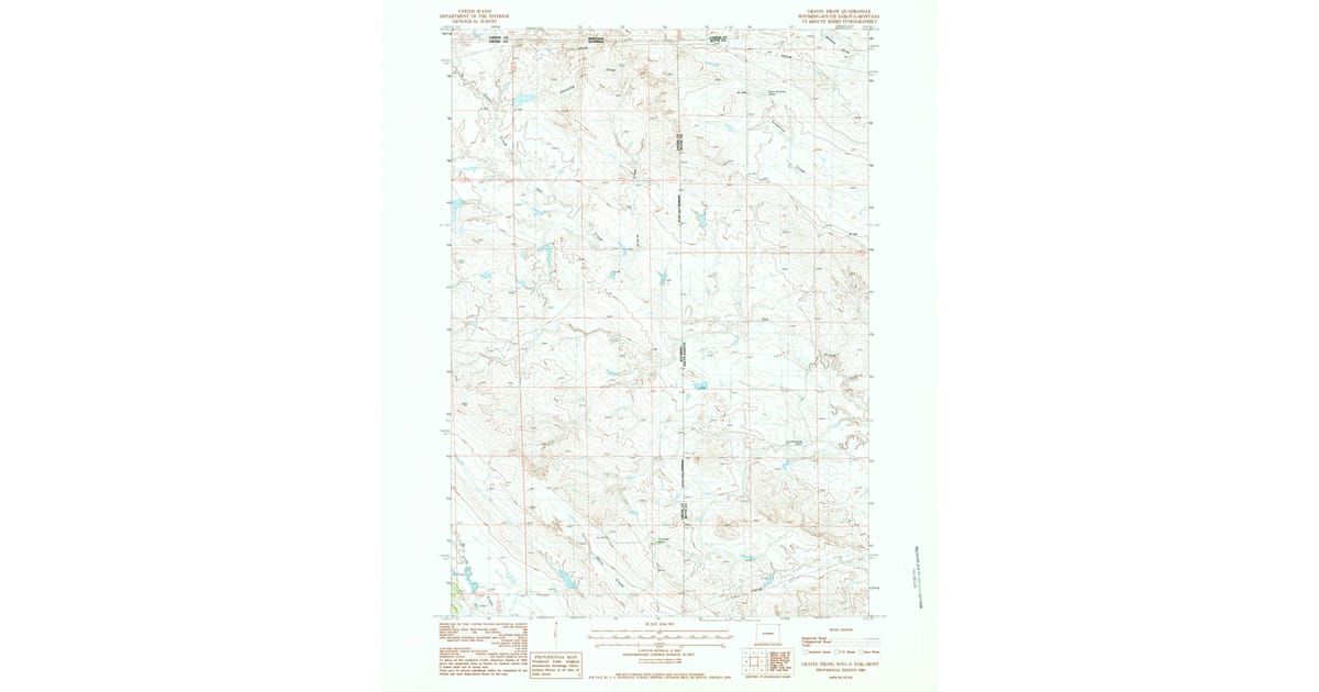 1984 Map of Gravel Draw, Crook County, WY — High-Res | Pastmaps