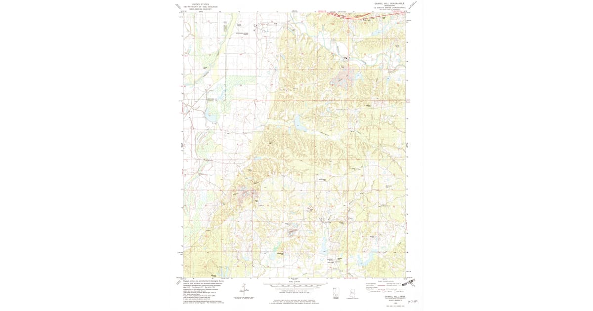 1982 Map of Gravel Hill, Carroll County, MS — High-Res | Pastmaps
