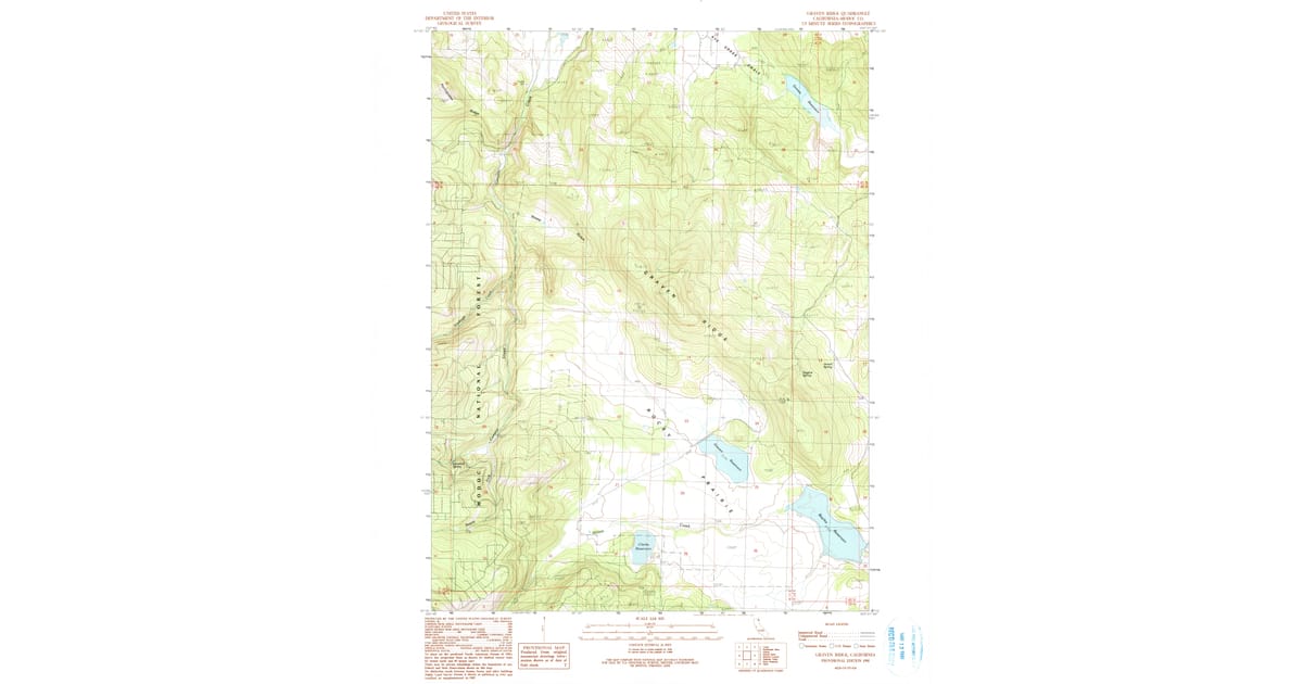 1990 Map of Graven Ridge, Modoc County, CA — High-Res | Pastmaps